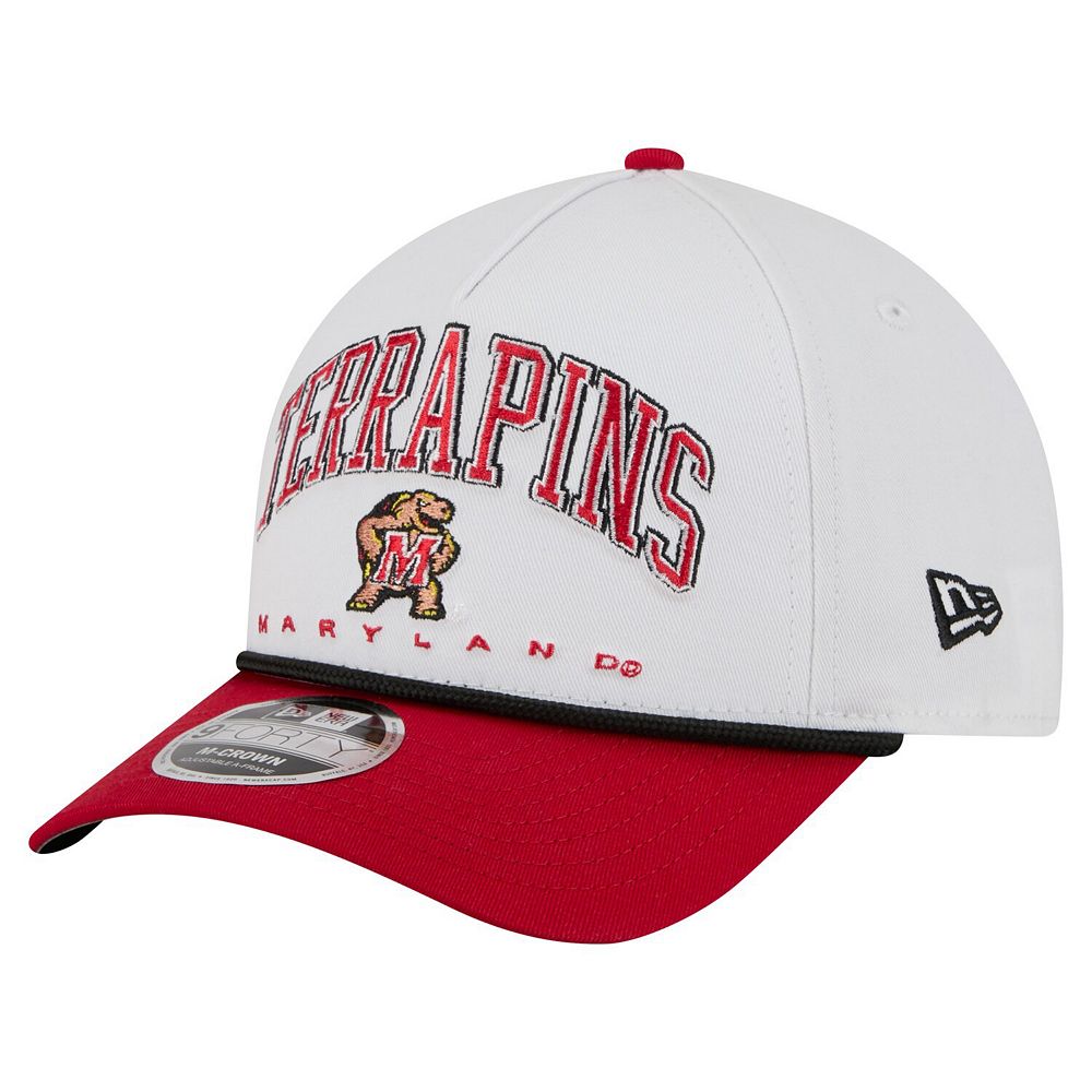 Men's New Era White/Red Maryland Terrapins Arch Two-Tone Rope 9FORTY A ...