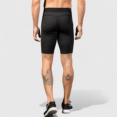 Men's Padded Compression Cycling Shorts with Wide Waistband and Mid ...