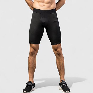Men's Padded Compression Cycling Shorts with Wide Waistband and Mid ...