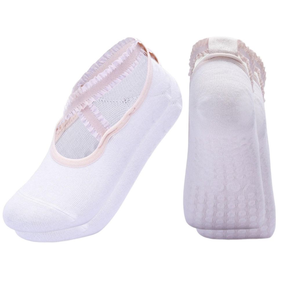 Women's 2-Pack Ballet Style Grip Socks with Crisscross Elastic Straps ...