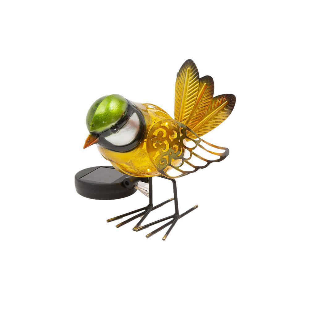 Gerson Solar Glass Bird Outdoor Decor