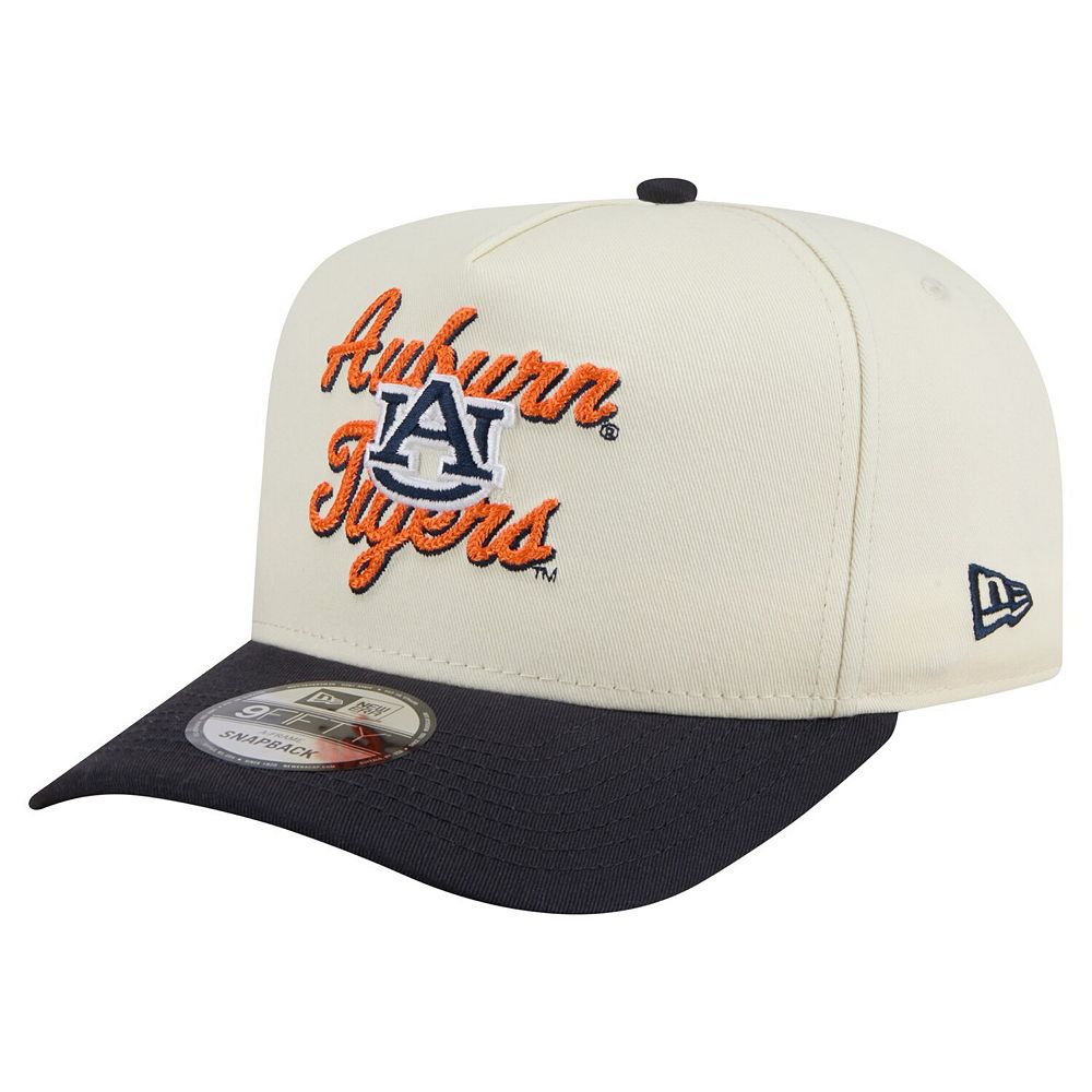 Men's New Era Cream/Navy Auburn Tigers Vintage Chainstitch 9FIFTY A ...