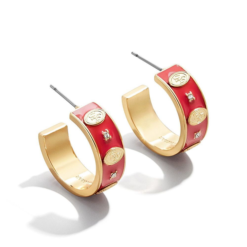 WEAR By Erin Andrews x BaubleBar San Francisco 49ers Enamel Hoop Earrings