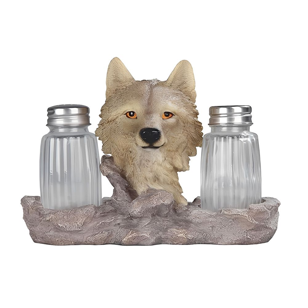 FC Design 6.75"W Gray Wolf Salt & Pepper Shaker Holder Decoration Home ...
