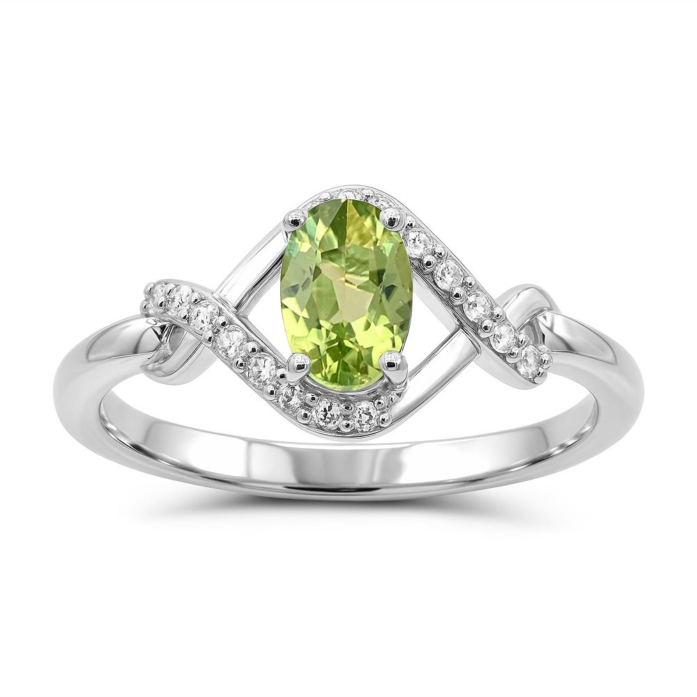 Luna Mia Sterling Silver Oval Gemstone Infinity Ring