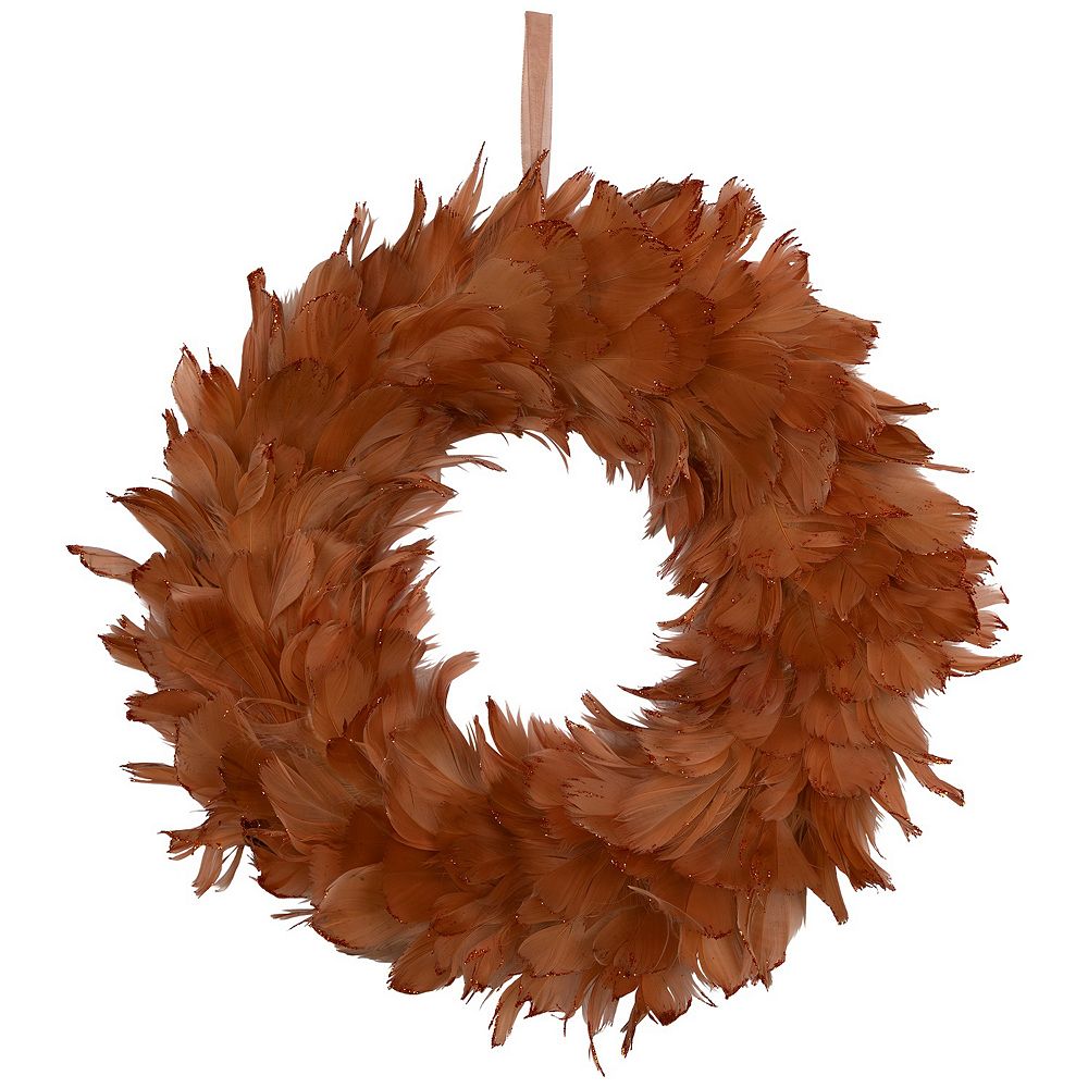 Northlight 14.5-Inch Unlit Two-Tone Feathers Artificial Christmas Wreath
