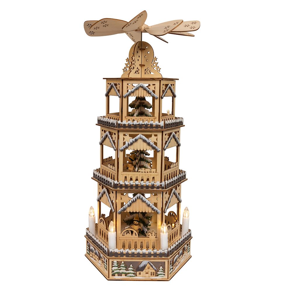 Kurt Adler Battery-Operated LED 3-Story Tower Windmill Table Decor