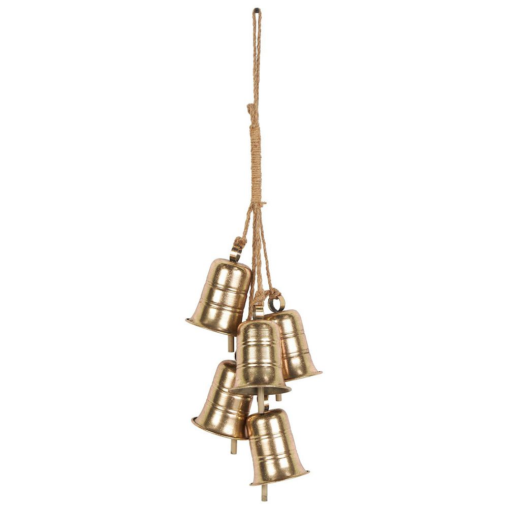 Stella & Eve Metal Cascading Bell Cluster with Jute Rope