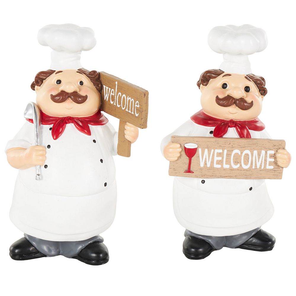 Stella & Eve Polystone Welcome Signs Chef Figurine Set