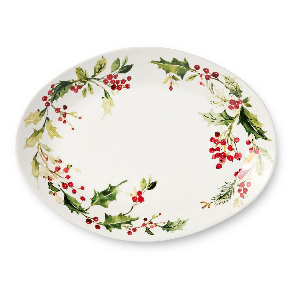 Certified International Holly & Vines 16-Inch x 12-Inch Oval Platter