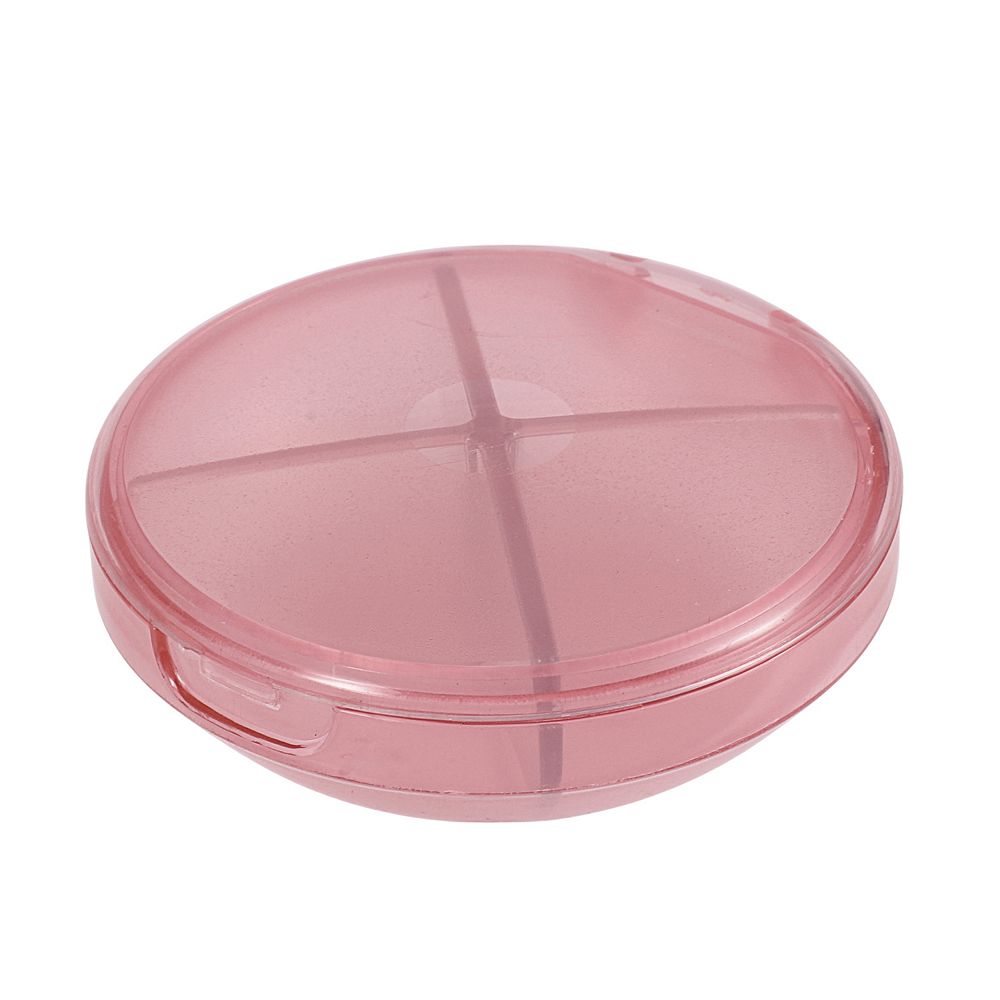 Durable 4 Grids Circular Single-Layer Pill Case for Travel 1 Pc