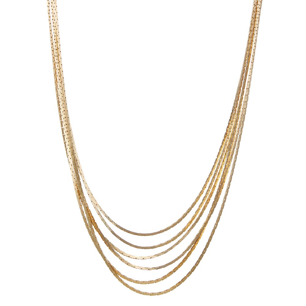 Nine West 17 in. Twisted Multi-Row Necklace