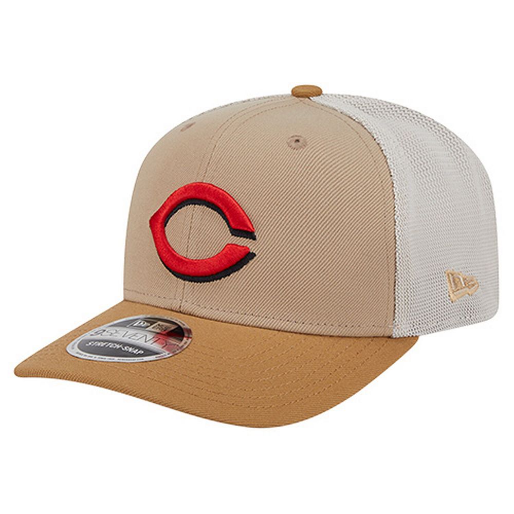 Men's New Era Stone Cincinnati Reds 9SEVENTY Trucker Adjustable Hat