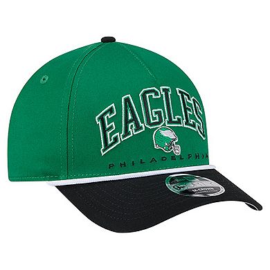 Men's New Era Kelly Green Philadelphia Eagles Throwback Arch COOLERA 9FORTY A-Frame M-Crown ...