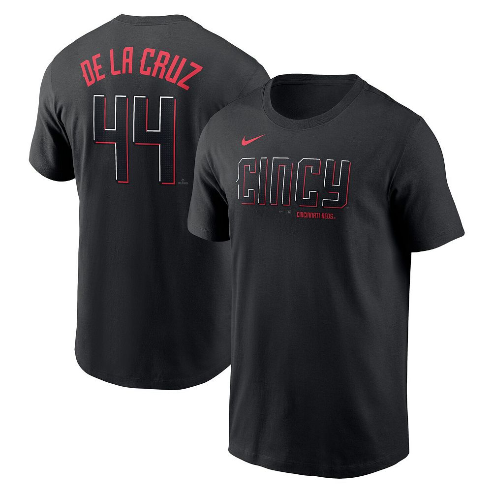 Men's Nike Elly De La Cruz Black Cincinnati Reds City Connect Fuse Name ...