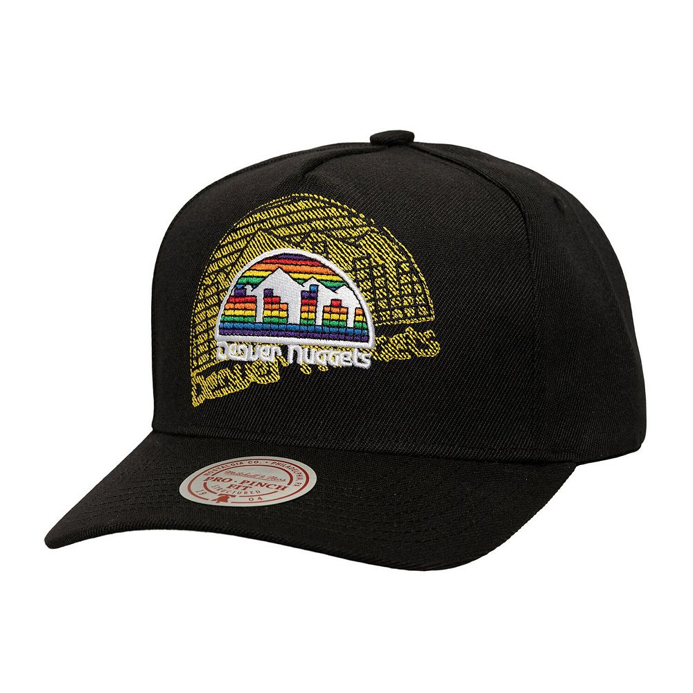 Men's Mitchell & Ness Black Denver Nuggets Tilted Pro Pinch Adjustable Hat
