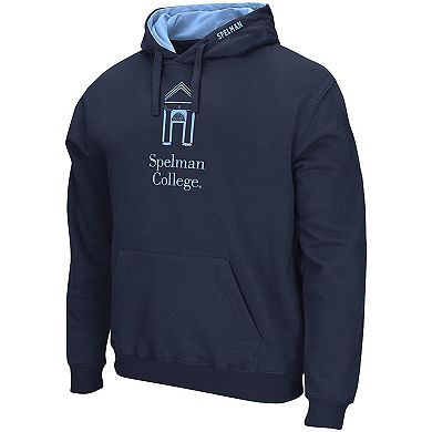 Men's Colosseum Navy Spelman College Jaguars Arch & Logo 3.0 Hoodie