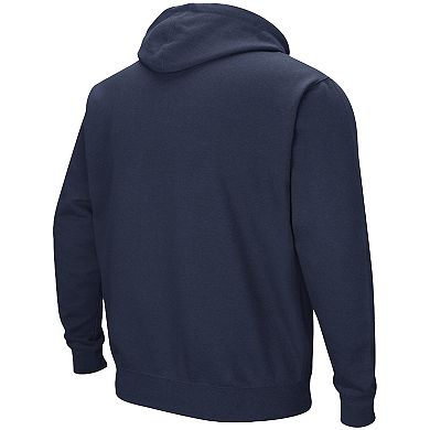 Men's Colosseum Navy Spelman College Jaguars Arch & Logo 3.0 Hoodie