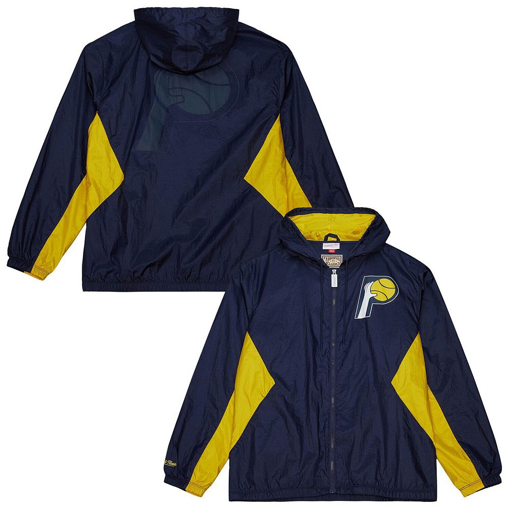 Men's Mitchell & Ness Navy Indiana Pacers Playmaker Full-Zip Hooded ...
