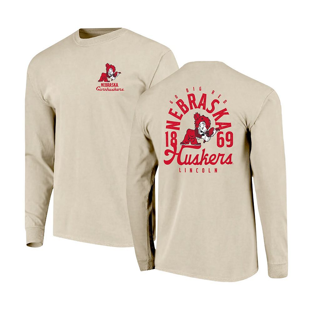 Men's Natural Nebraska Huskers Comfort Colors Mascot Overlay Long ...