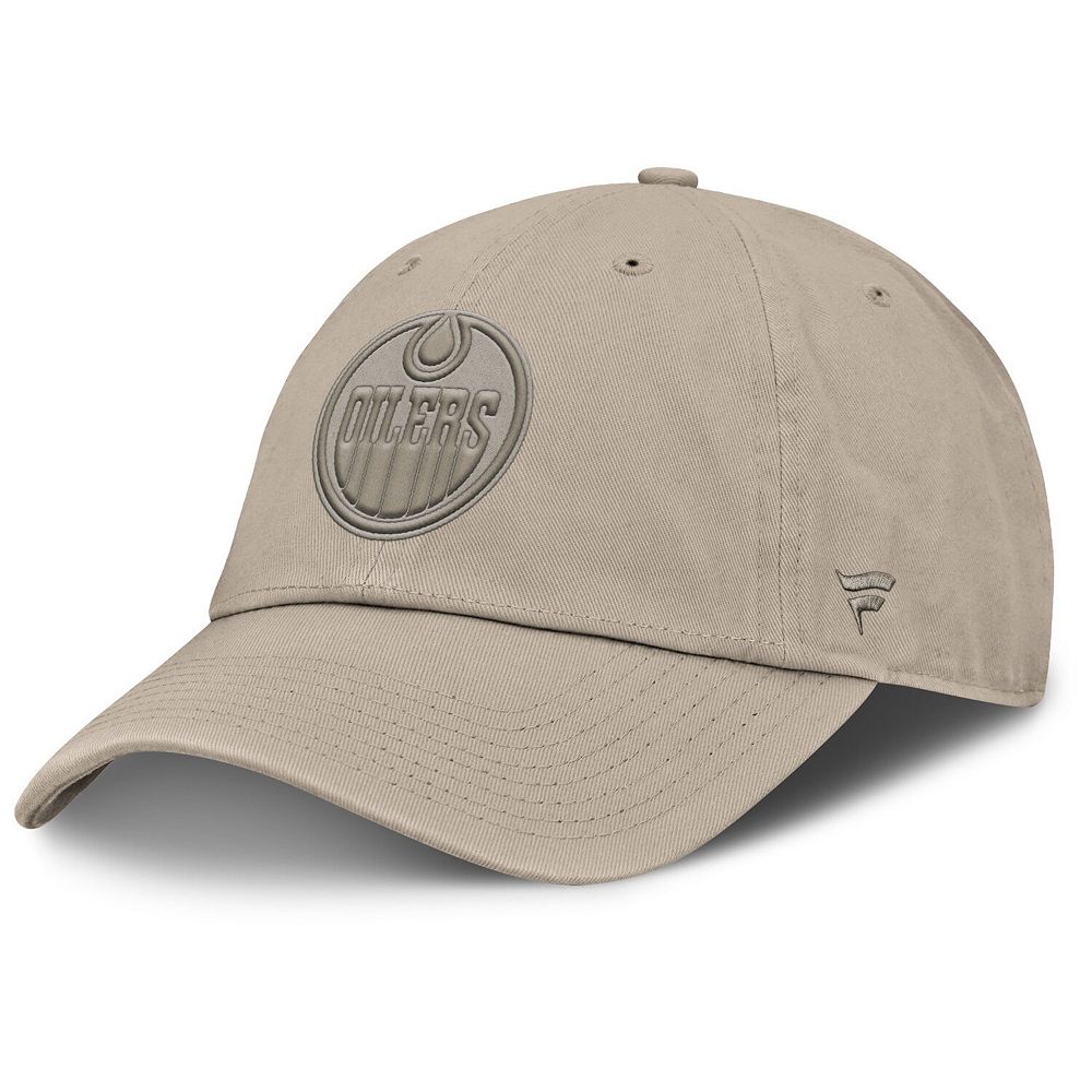 Men's Fanatics Tan Edmonton Oilers Authentic Pro Road Adjustable Hat
