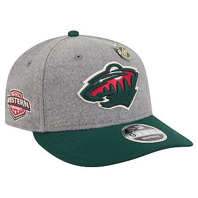 Men's New Era Gray/Green Minnesota Wild Wool Pin Low Profile 9FIFTY ...