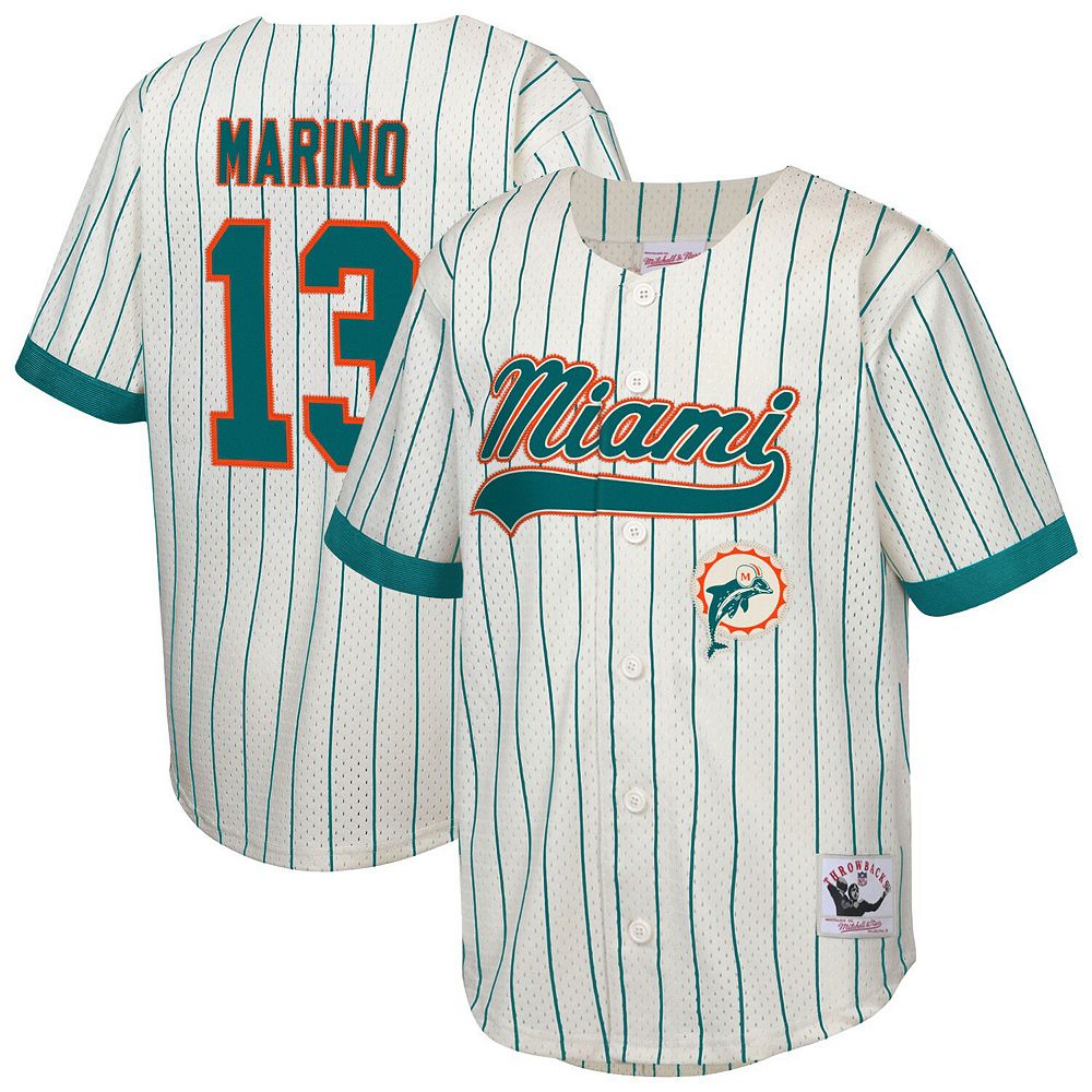 Youth Mitchell & Ness Dan Marino Cream Miami Dolphins Retired Player ...