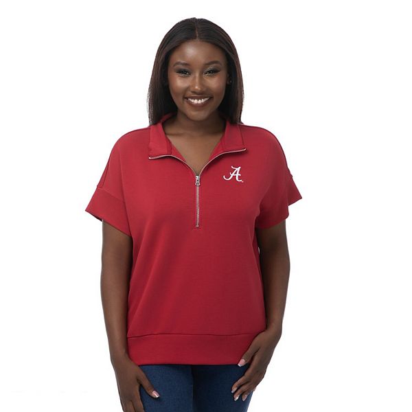 Women's ZooZatz Crimson Alabama Crimson Tide Tri-Blend Quarter-Zip ...