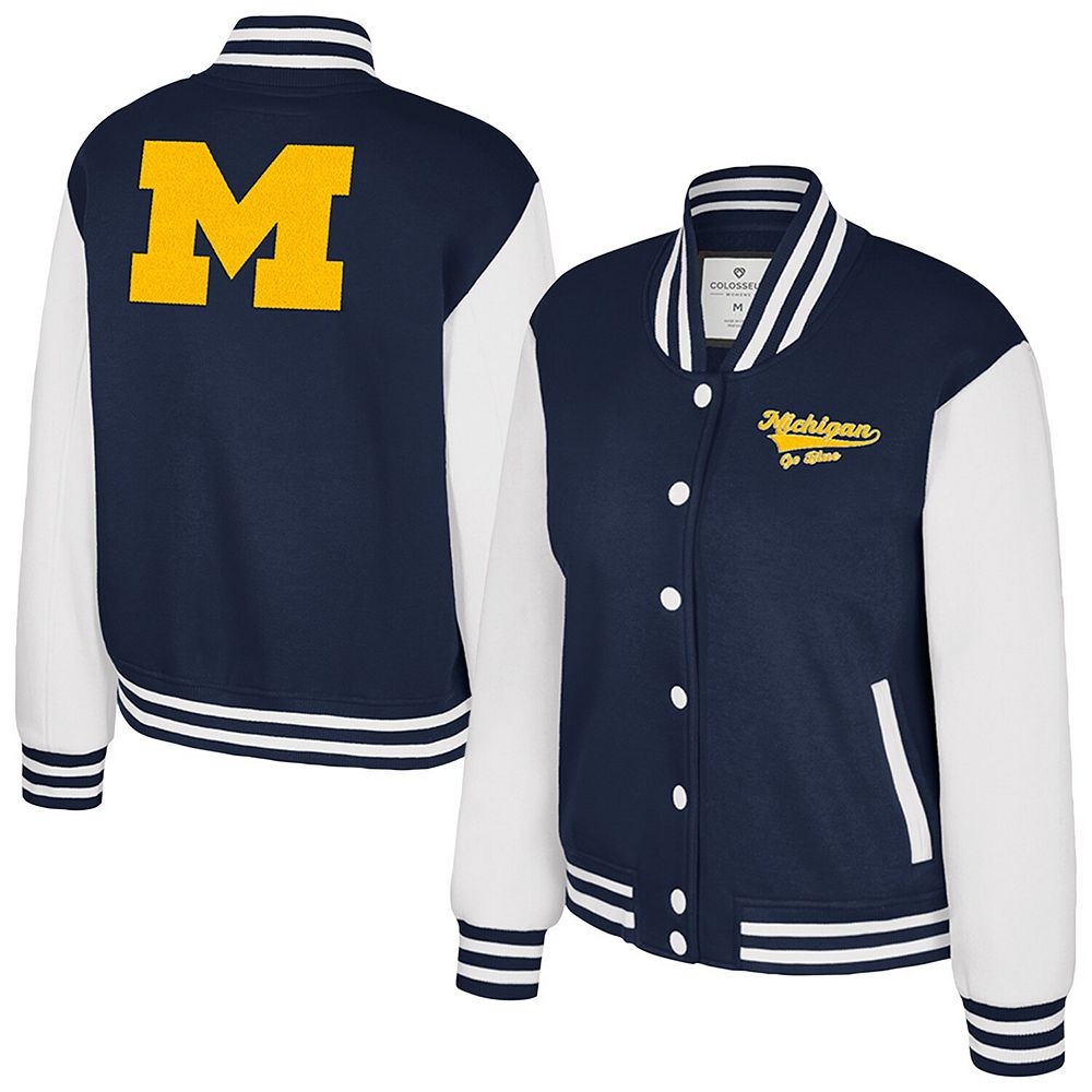 Women's Colosseum Navy Michigan Wolverines French Baguette Full Snap ...