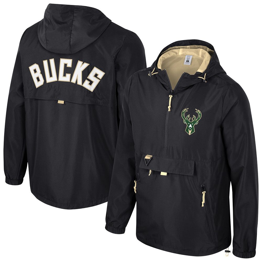 Unisex Stadium Essentials Black Milwaukee Bucks Compete Quarter-Zip ...