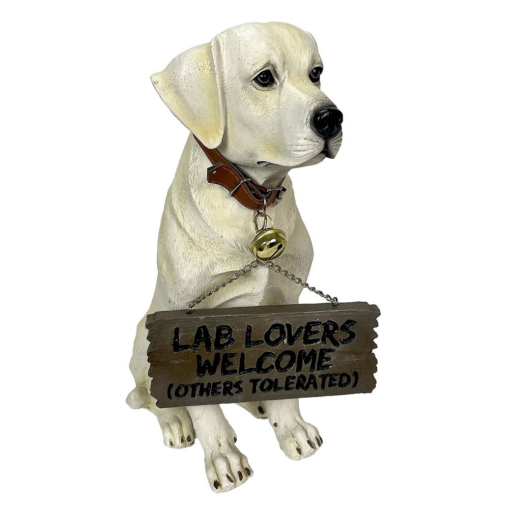 Labrador Retriever Garden Welcome Statue Reversible Sign Don't Stop ...