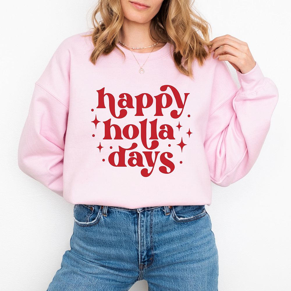 Whimsical Happy Holla Days - Women's Graphic Sweatshirt