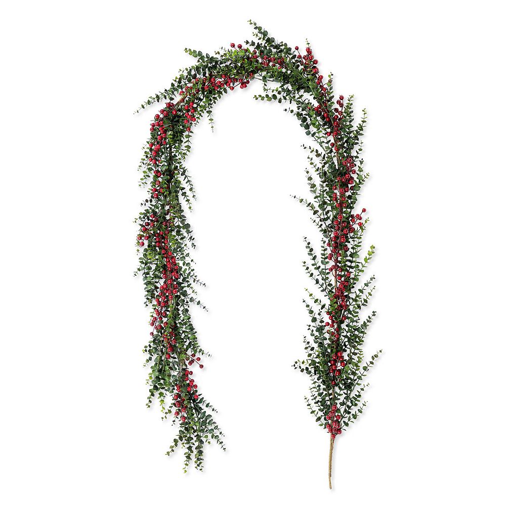 Glitzhome 9ft Christmas Garland, Greenery PE Dripping Eucalyptus ...