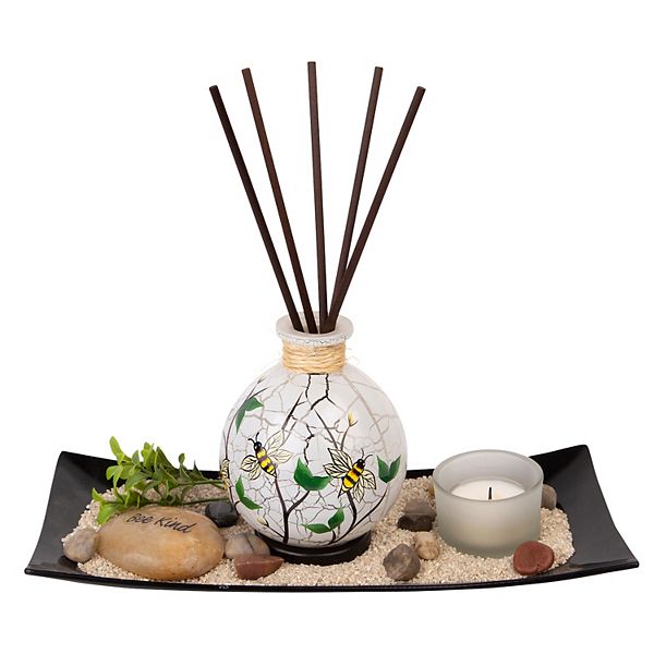 Studio 66 Bee Kind LED Diffuser Garden with Decorative Tray & Candle