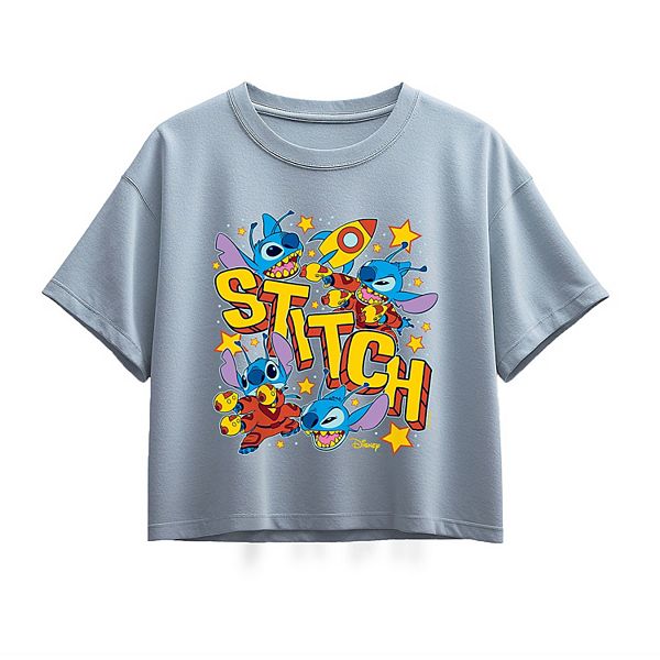 Girls 7-16 Disney's Lilo & Stitch Space Stickers Boxy Tee
