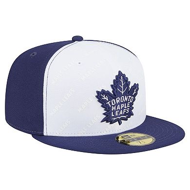 Men's New Era White/Blue Toronto Maple Leafs Repeat Two-Tone 59FIFTY ...