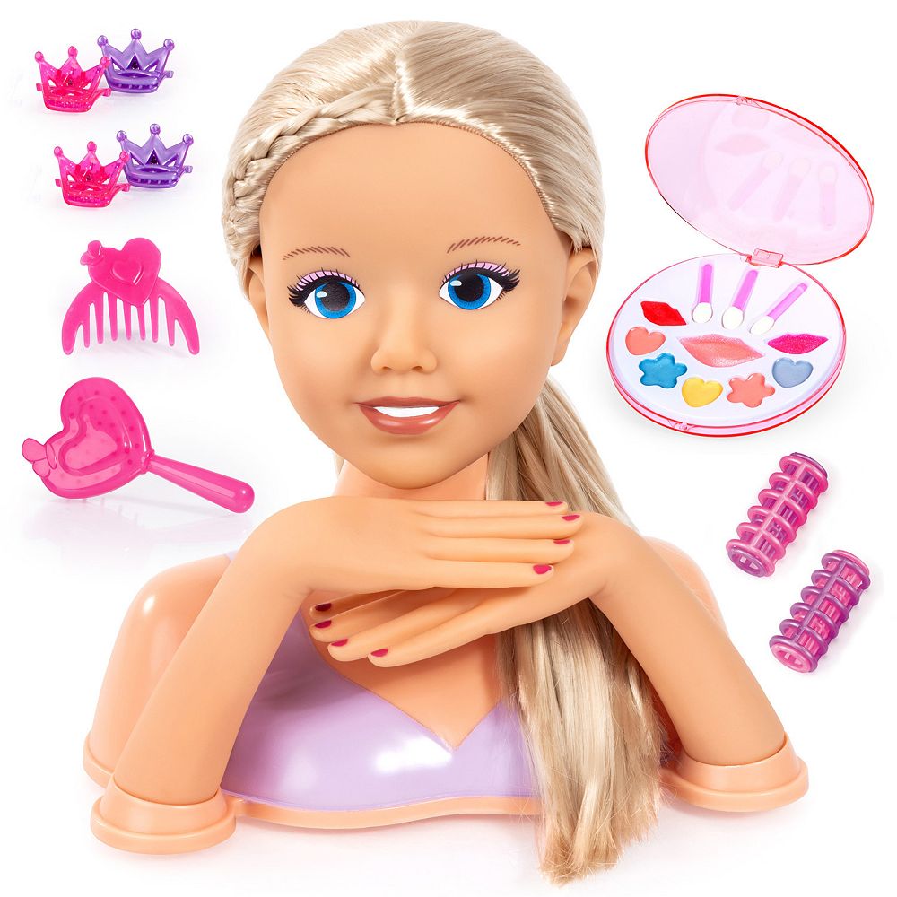 Bayer Doll Styling Head with Long Hair & Beauty Accessories