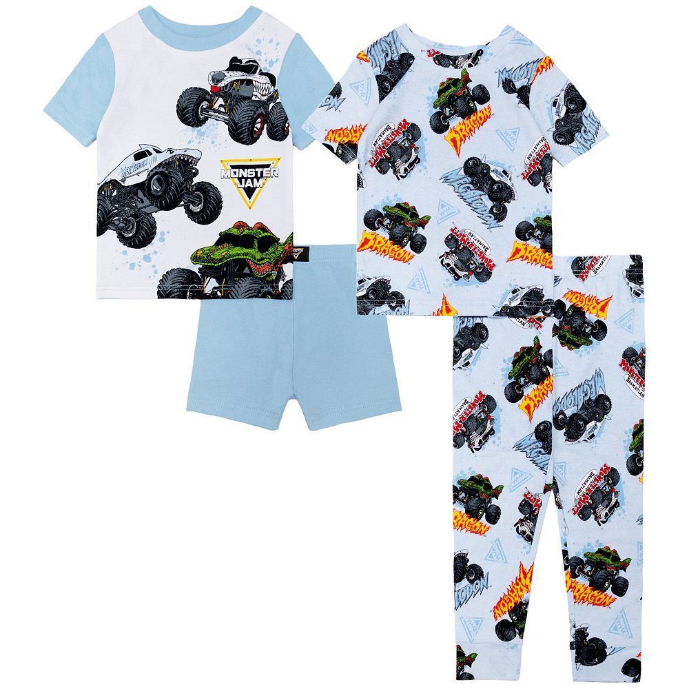Toddler Boy Monster Jam "Summer Jam" 4-pc. Pajama Tops, Pajama Bottoms ...