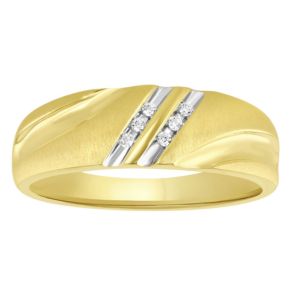 Men's Jewelry Nation 14k Gold over Sterling Silver Diamond Accent ...
