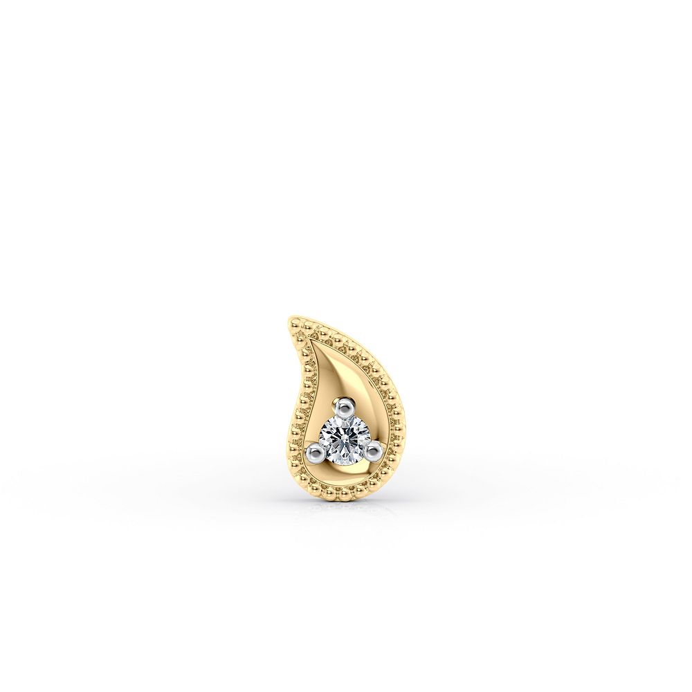 Lila Moon 14k Gold Lab-Grown Diamond Accent Teardrop Nose Stud