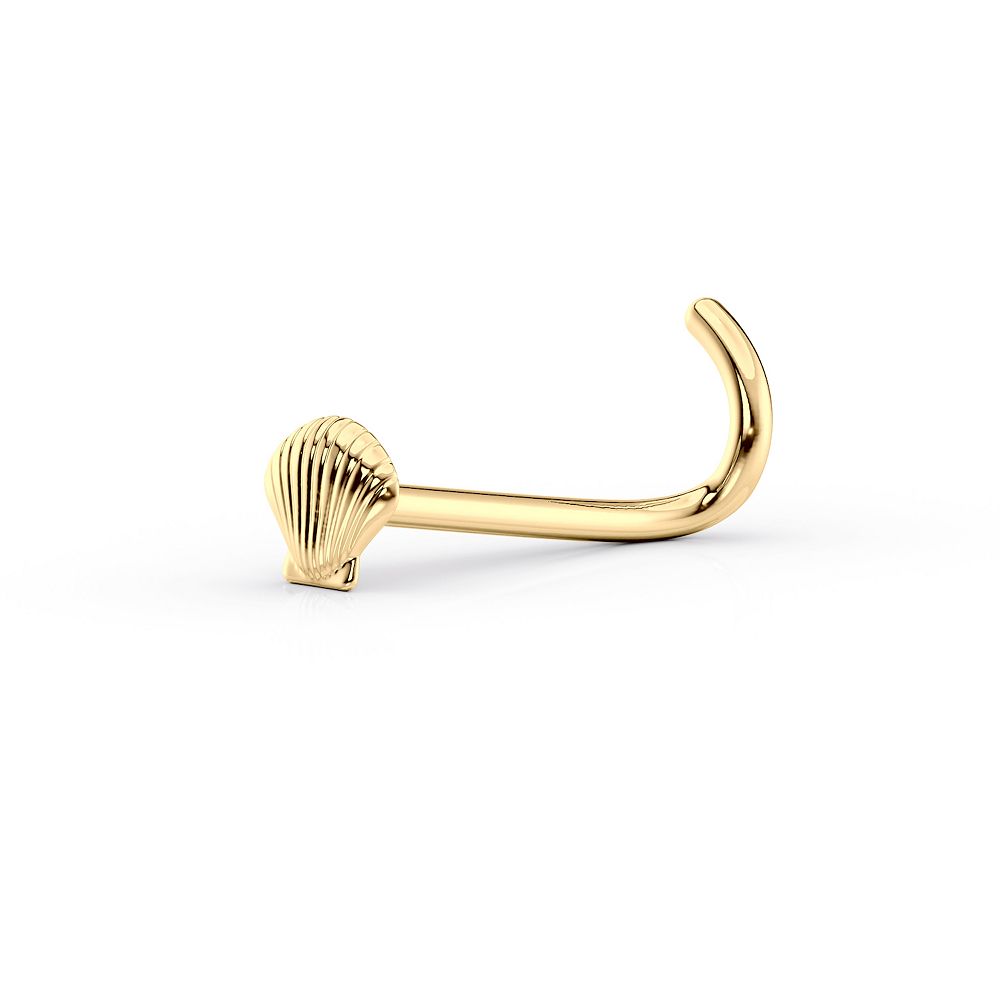 Lila Moon 14k Gold Shell Curved Nose Ring