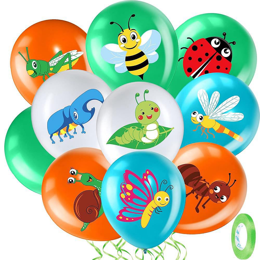 Bug Themed Birthday Balloon Set 50 Piece Reptile and Critter Latex ...