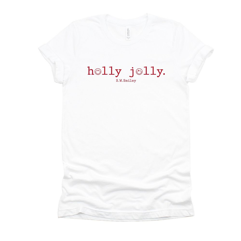 S.W.Smiley Holly Jolly Typewriter - Womens Short Sleeve Tee