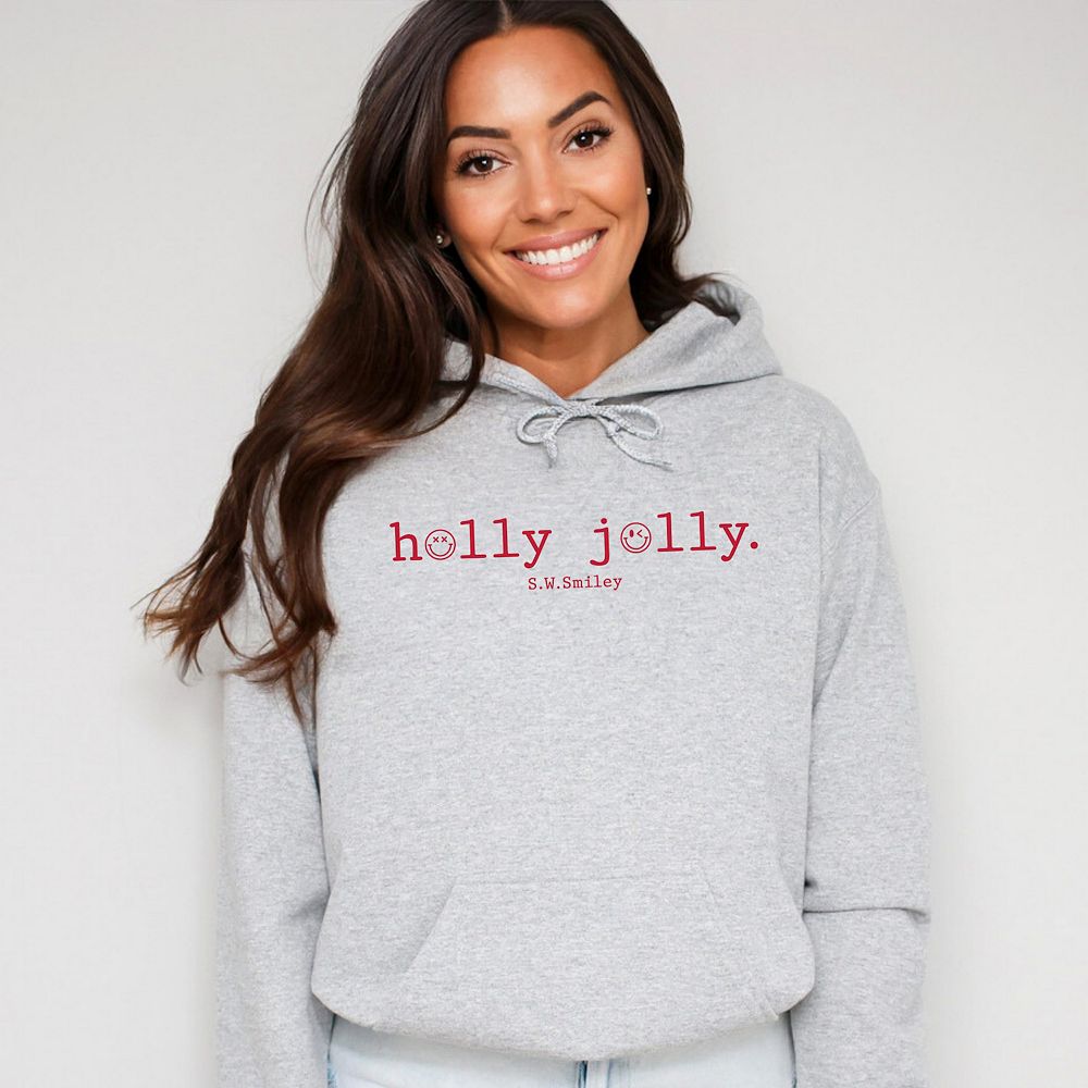 S.W.Smiley Holly Jolly Typewriter - Womens Hoodie