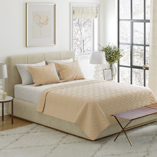 Lavish Home Diamond Embossed Microfiber King Quilt & Shams Set