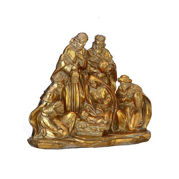 8.5" Resin Golden Nativity Scene Elegant Christmas Decoration