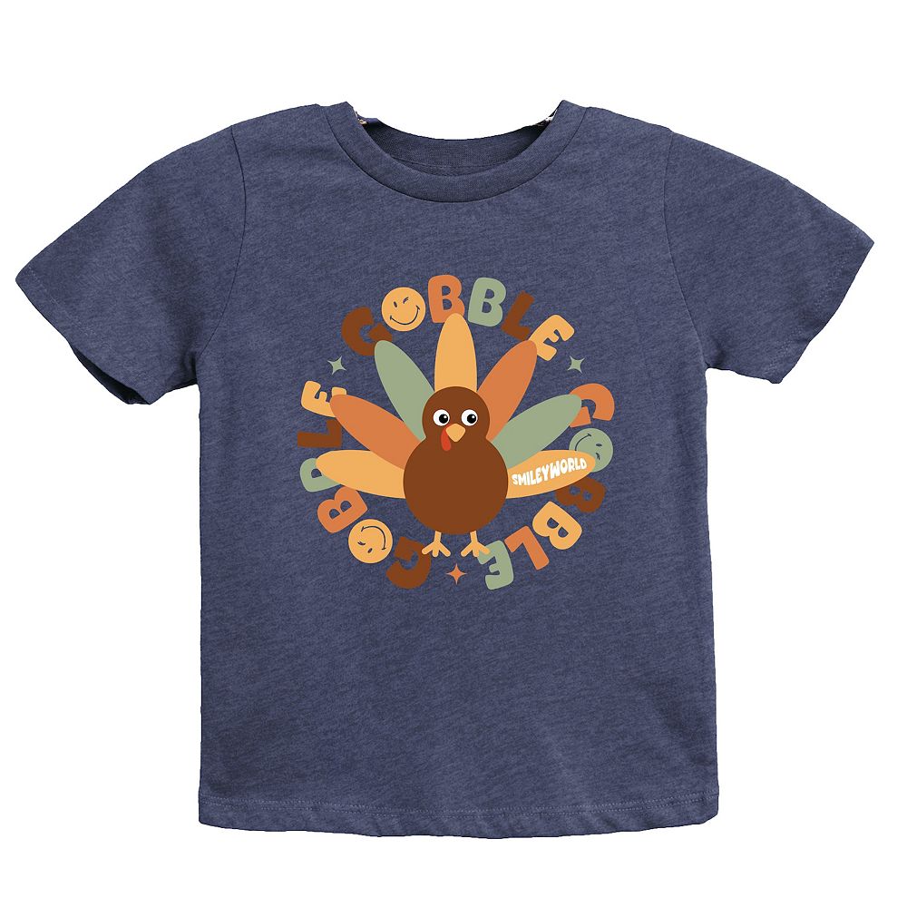 SmileyWorld Gobble Gobble Circle - Youth Short Sleeve Graphic T-Shirt