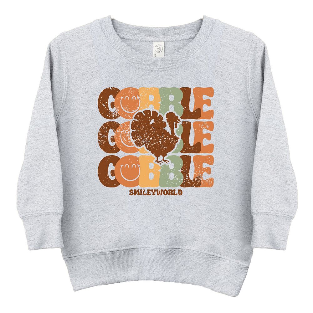 SmileyWorld Gobble Turkey Distressed - Toddler Graphic Sweatshirt