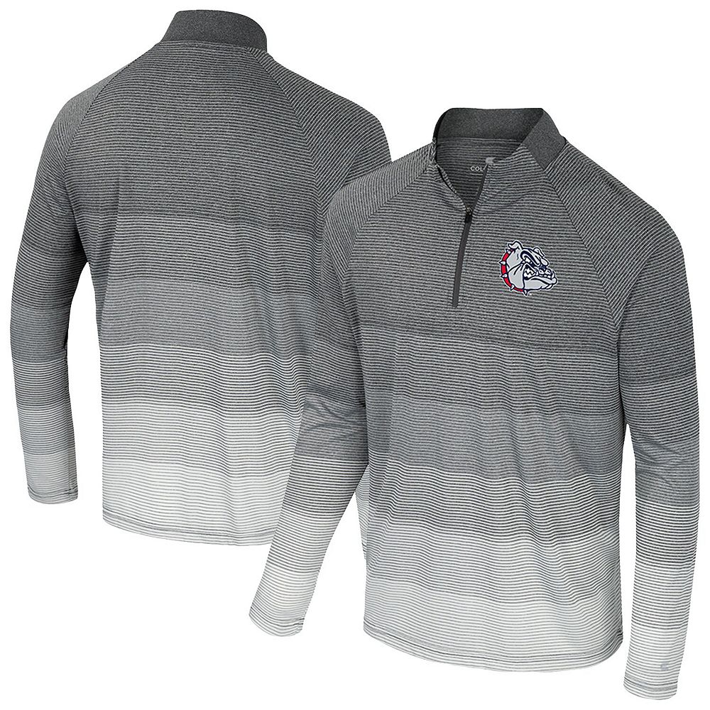 Men's Colosseum Gray Gonzaga Bulldogs AI Striped Mesh Quarter-Zip ...