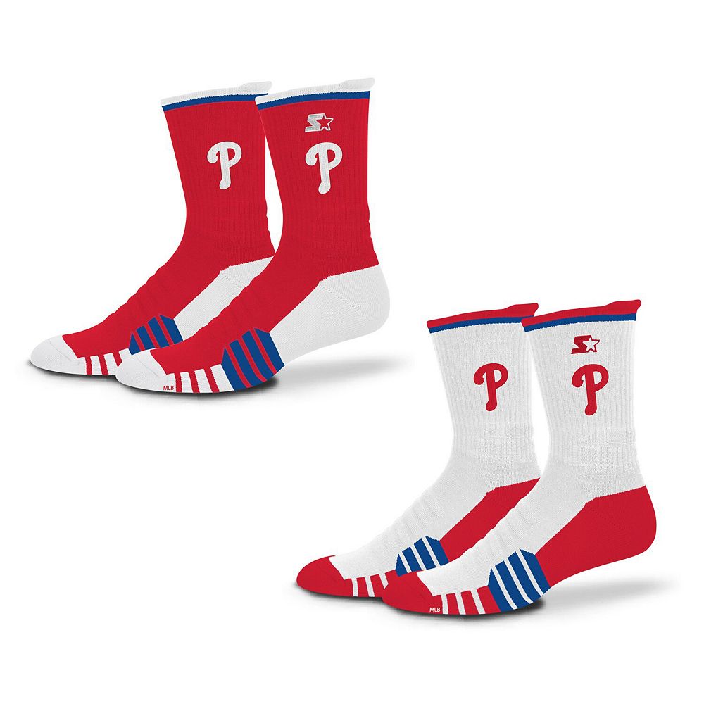 Unisex Starter Red/White Philadelphia Phillies Breakaway Crew Sock 2 Pack